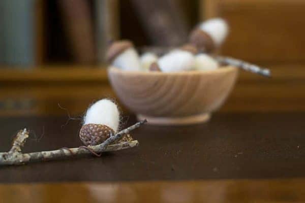Needle Felted Acorns Tutorial · Nourish and Nestle