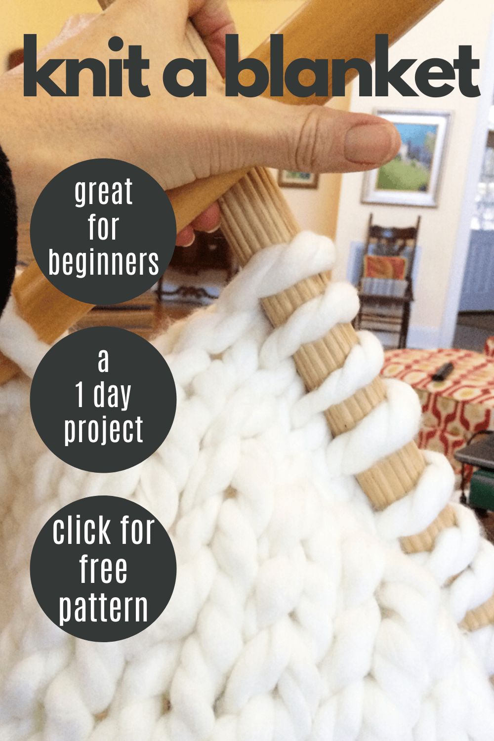 Chunky Knit Blanket Pattern · Nourish and Nestle