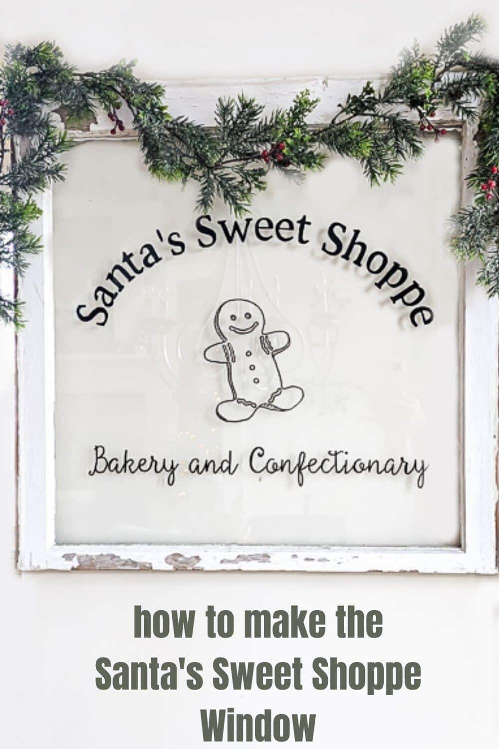 DIY Painted Window: Santa's Sweet Shoppe Bakery · Nourish and Nestle
