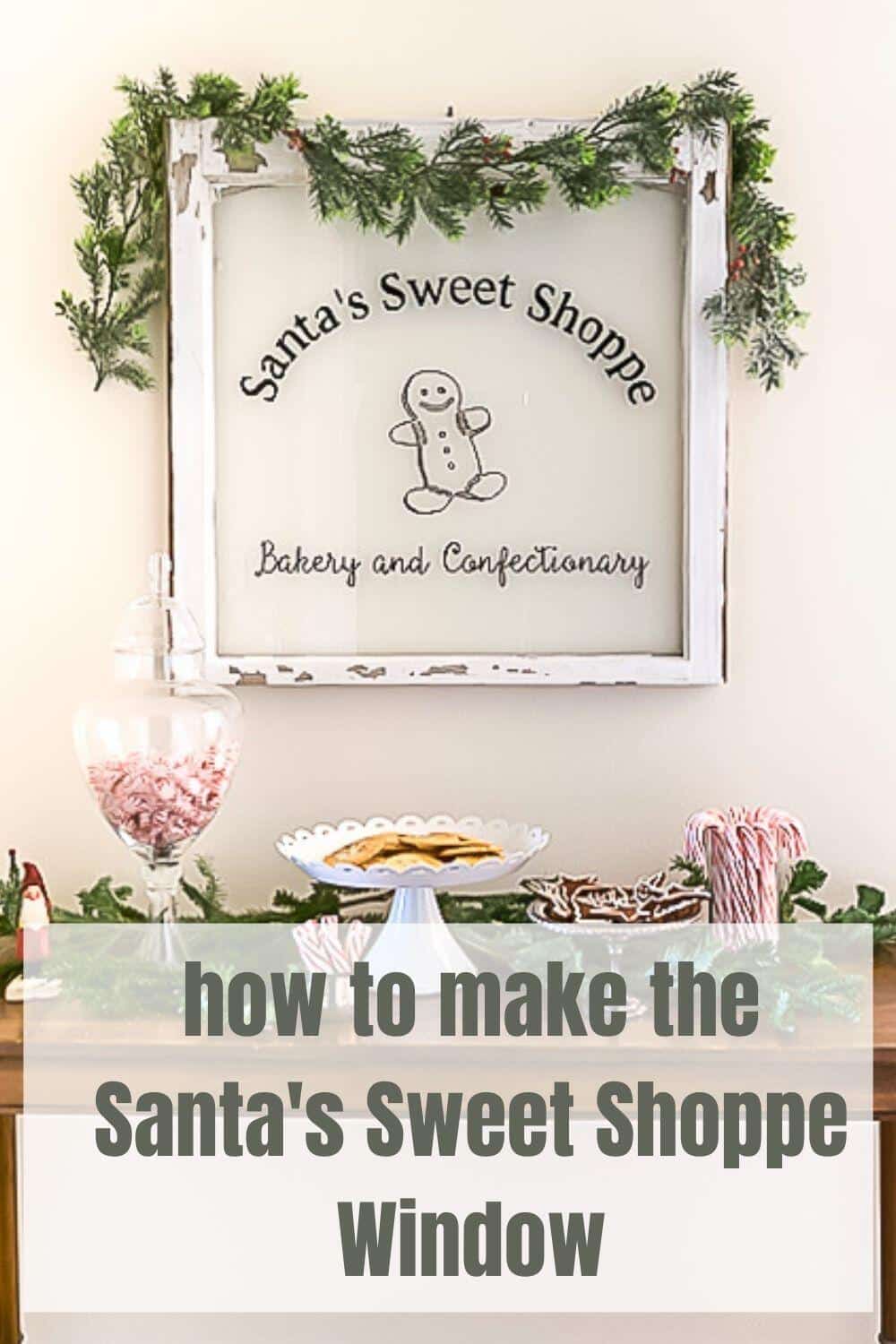 DIY Painted Window: Santa's Sweet Shoppe Bakery · Nourish and Nestle