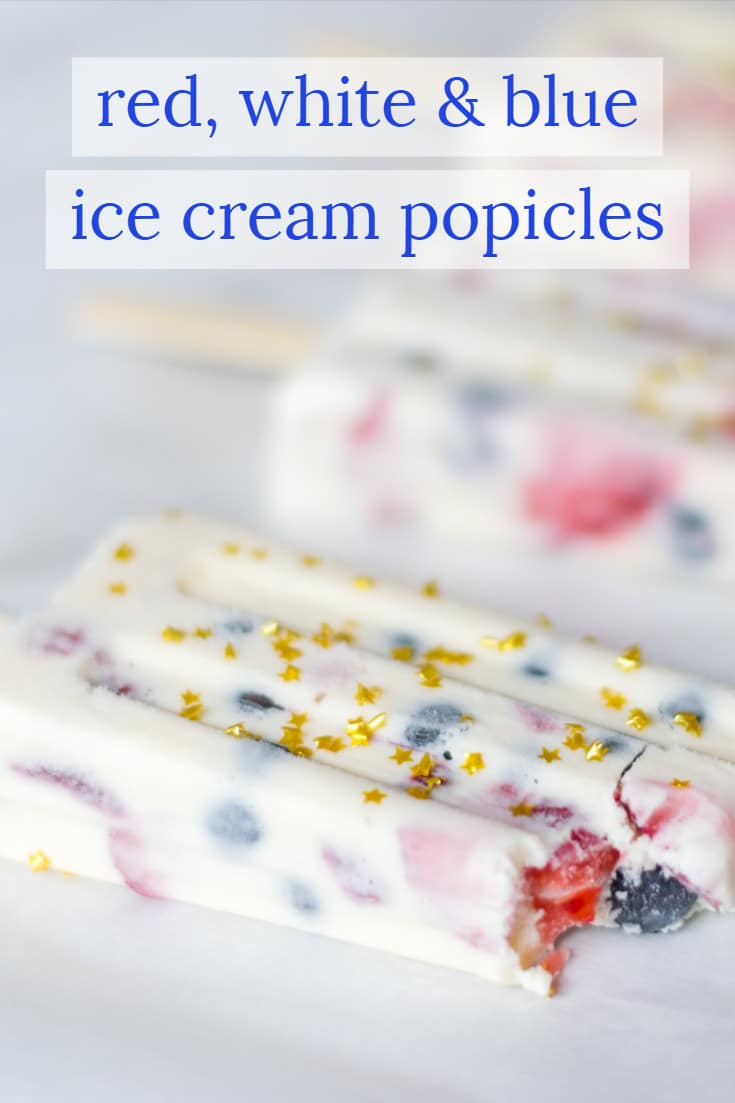 Ice Cream Popsicles - Red, White, Blue + Gold Stars · Nourish and Nestle