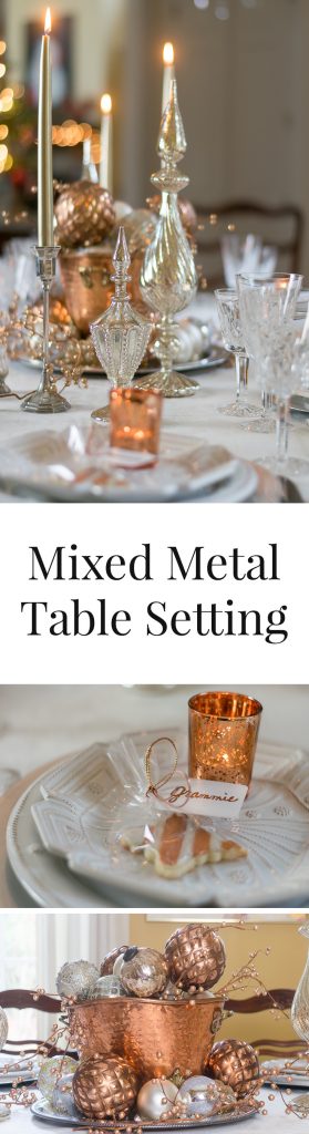 Mixed Metals Table Setting for the Holidays · Nourish and Nestle