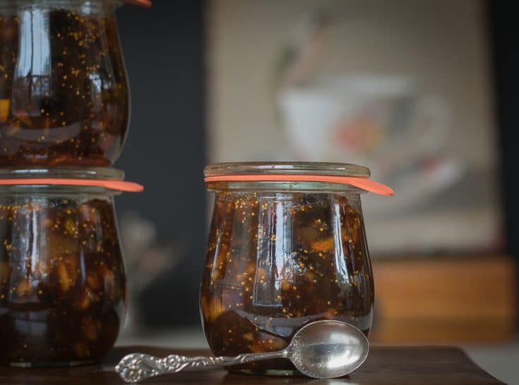 Fig Conserve: A Chunky Fig Jam Recipe with Nuts · Nourish and Nestle