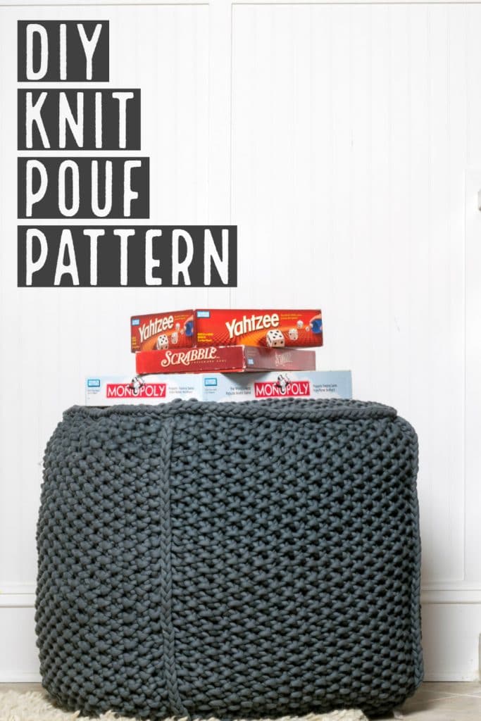 DIY Knit Pouf Pattern: easy home decor project · Nourish and Nestle
