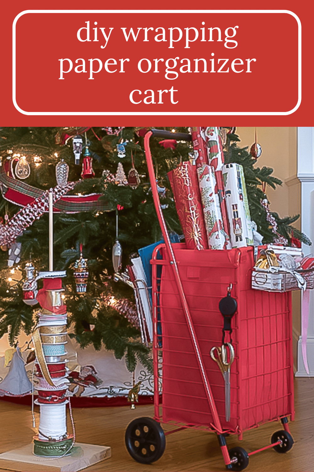 Make a DIY Wrapping Paper Organizer Cart · Nourish and Nestle