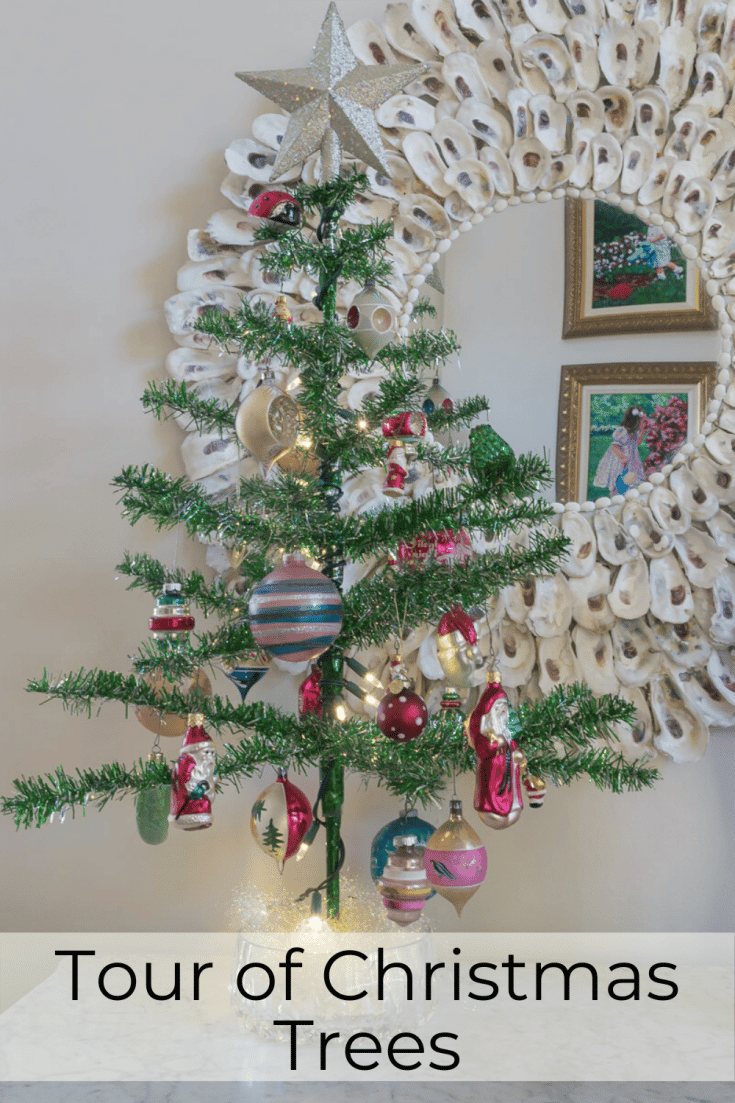 Sparkly Tinsel Christmas Trees · Nourish and Nestle