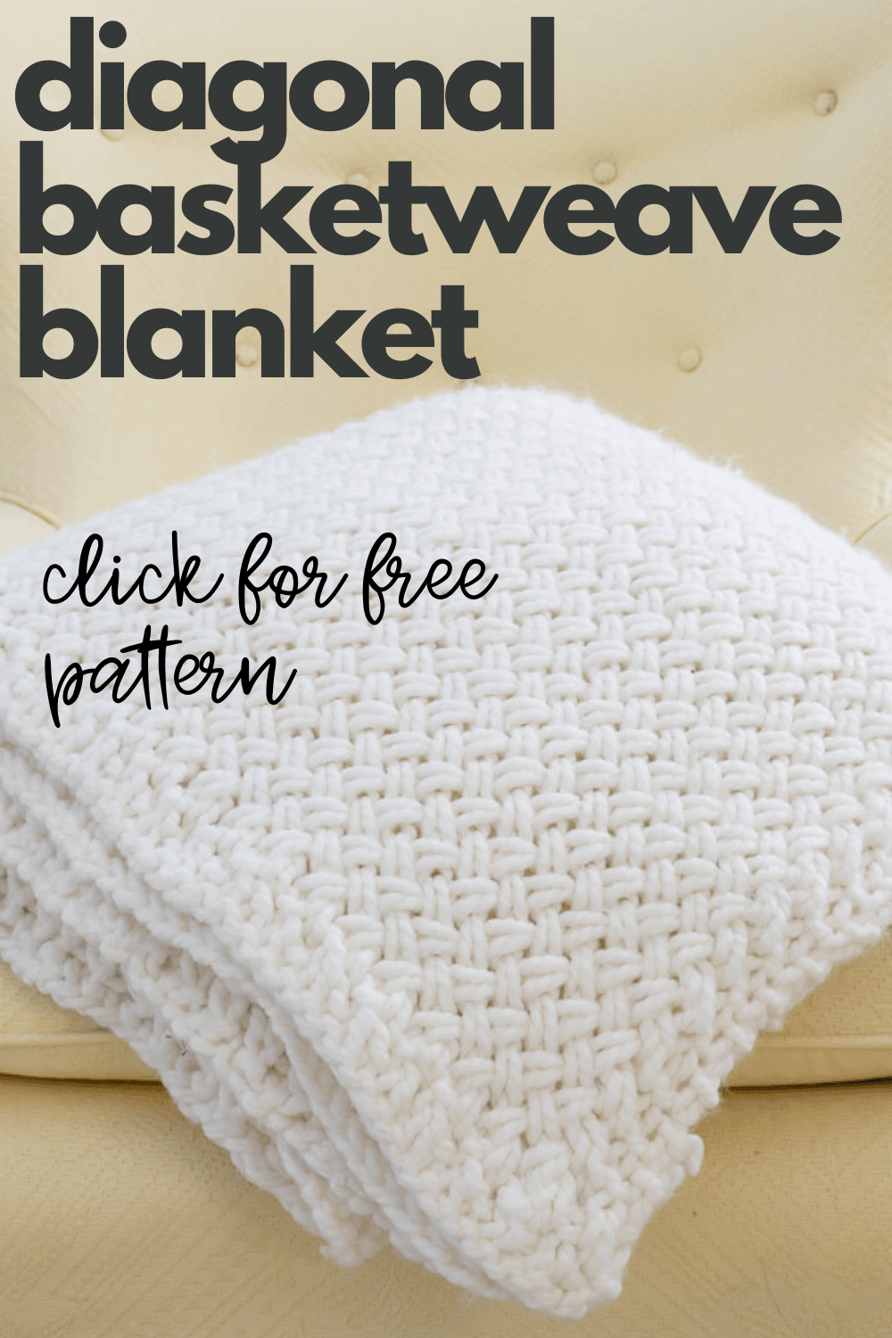Blanket Knitting Pattern - Diagonal Basket Weave · Nourish and Nestle