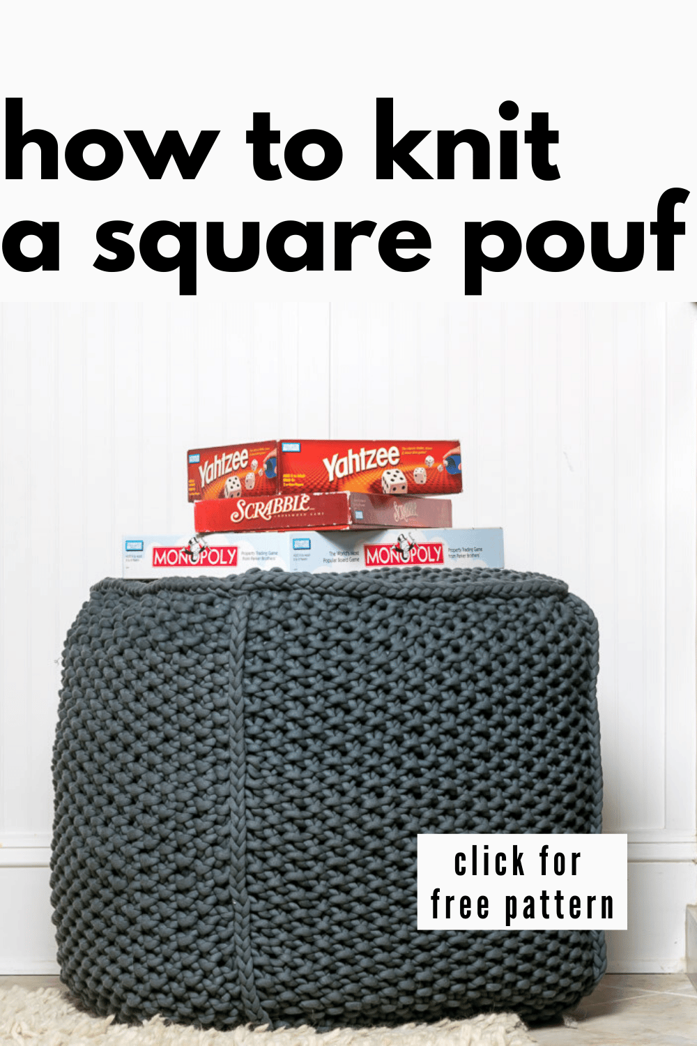 DIY Knit Pouf Pattern: easy home decor project · Nourish and Nestle