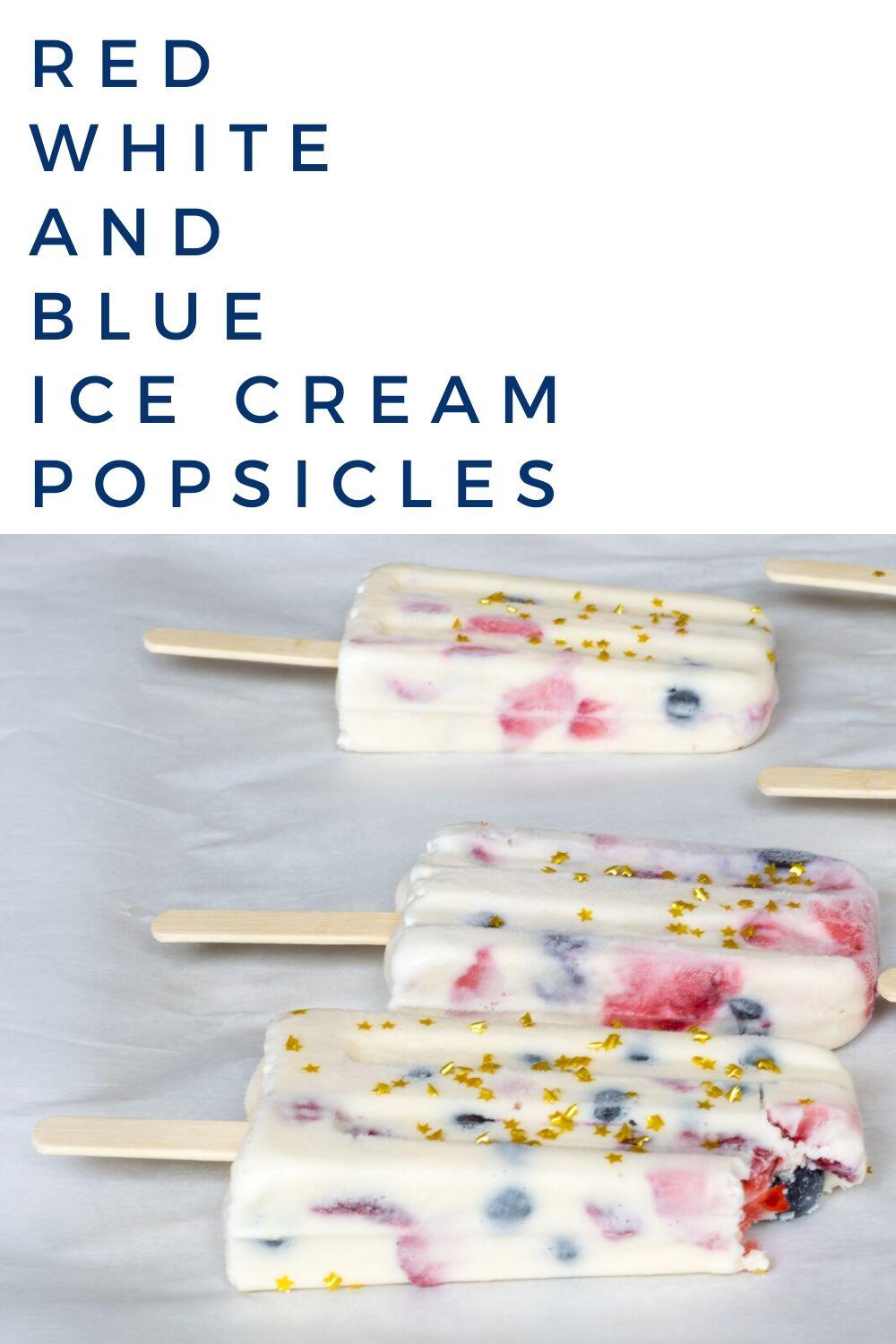 Ice Cream Popsicles - Red, White, Blue + Gold Stars · Nourish and Nestle