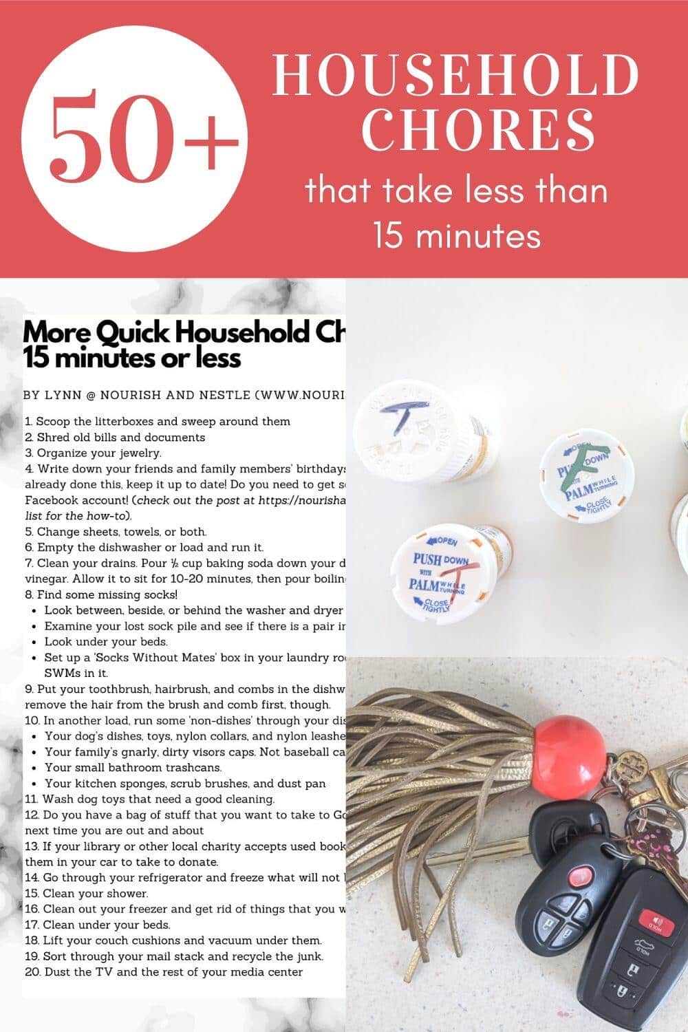 Household Chores List: 15-minutes or less · Nourish and Nestle