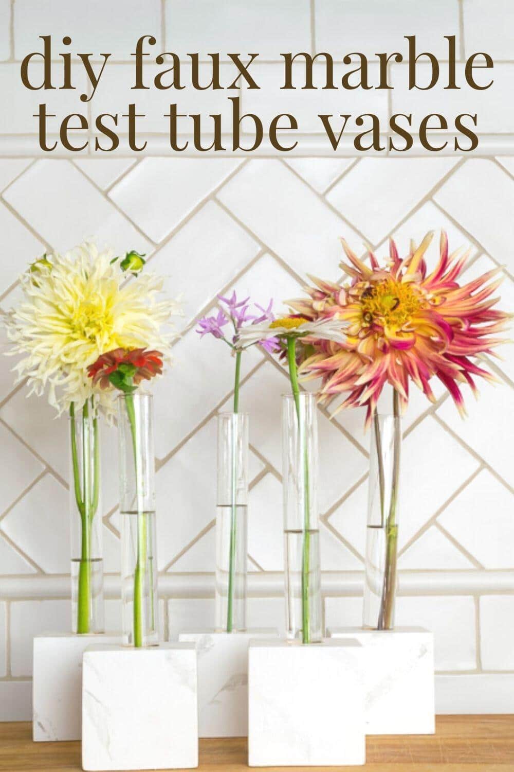DIY Test Tube Vases with 'marble' base · Nourish and Nestle