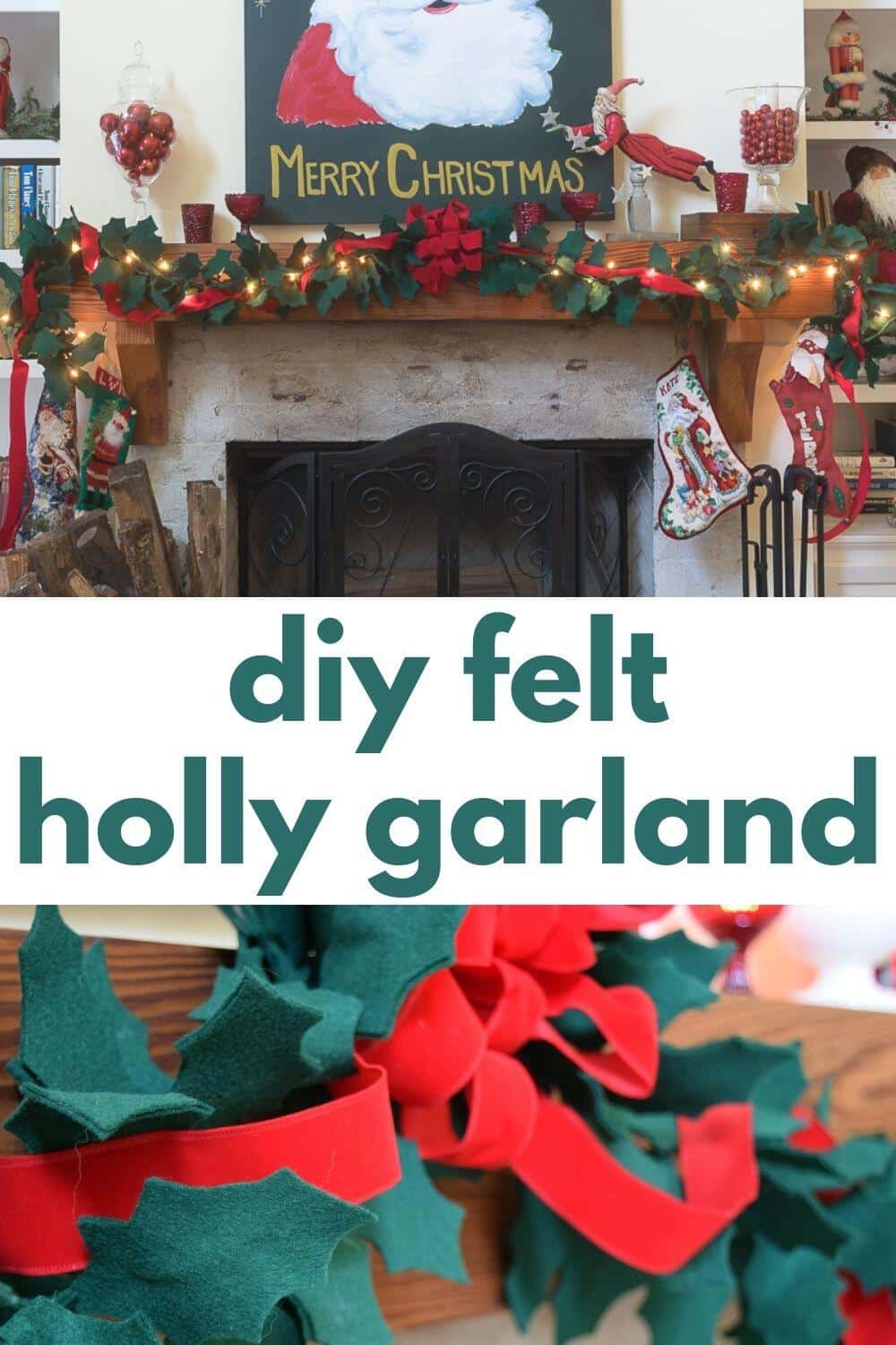 Felt Holly Leaf Garland · Nourish and Nestle