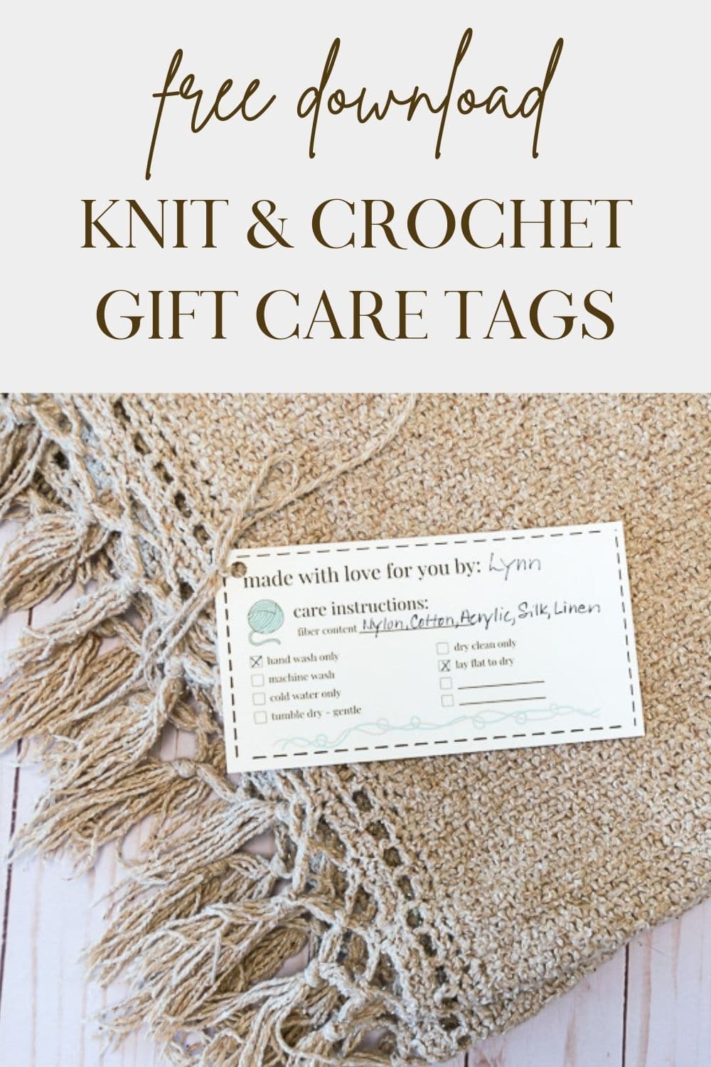 Knit Care Tags: Free & Printable · Nourish and Nestle