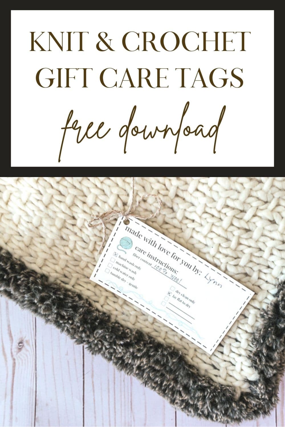 Knit Care Tags: Free & Printable · Nourish and Nestle