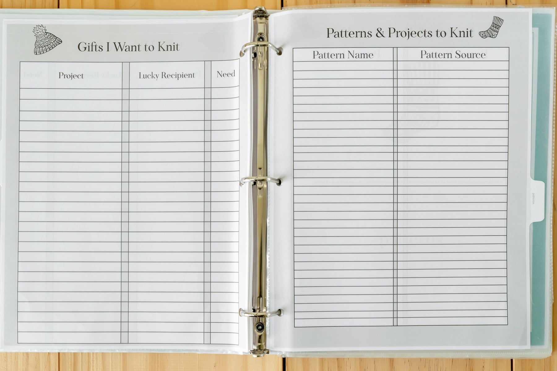 Knitting Journal and Organizer - Printable · Nourish and Nestle