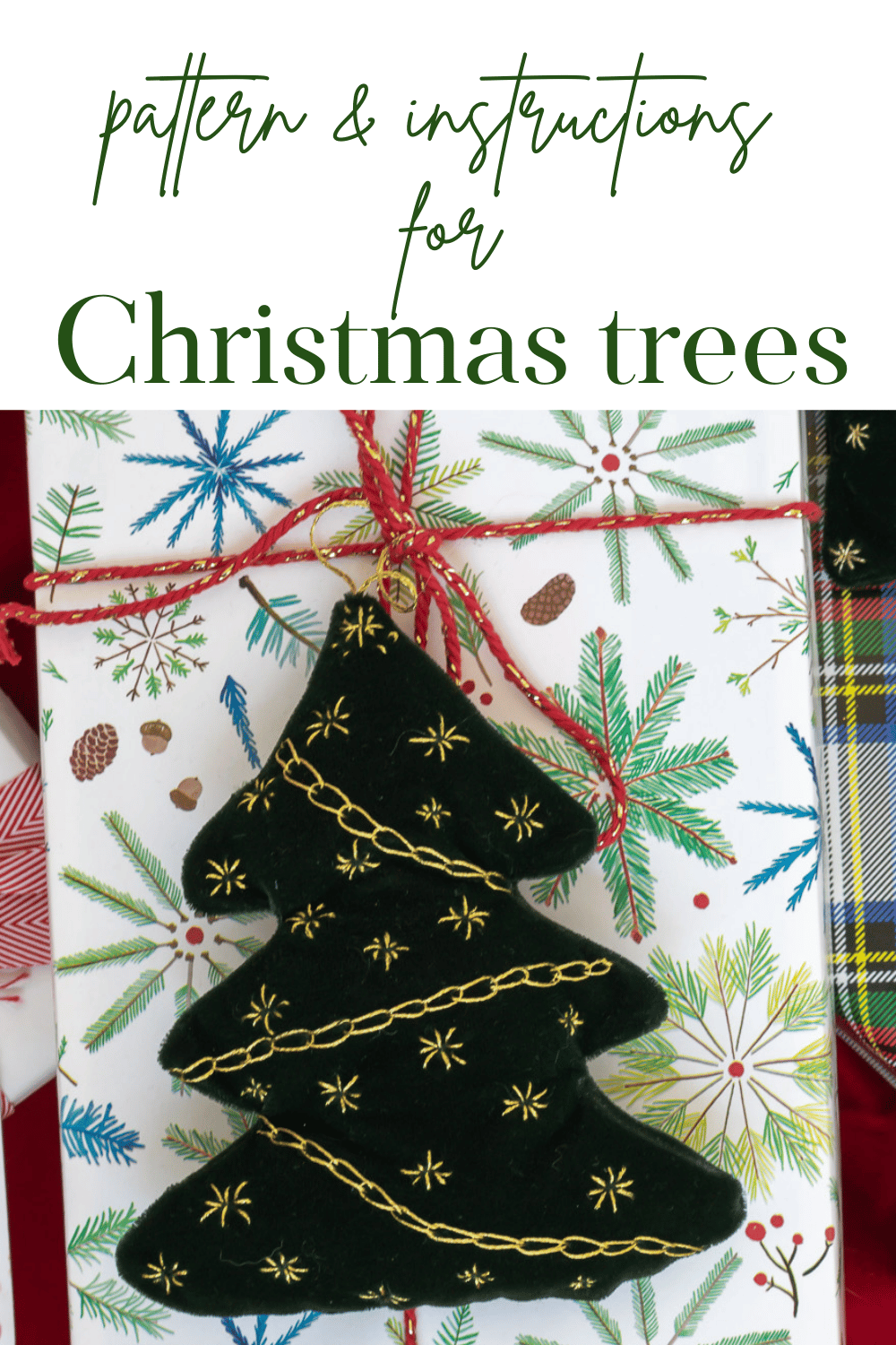 Embroidered Christmas Trees · Nourish and Nestle