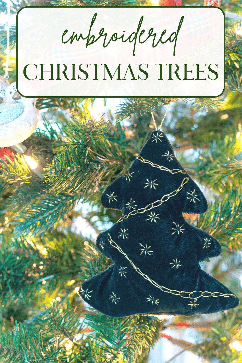 Embroidered Christmas Trees · Nourish and Nestle