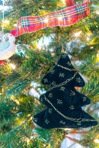 Embroidered Christmas Trees · Nourish and Nestle