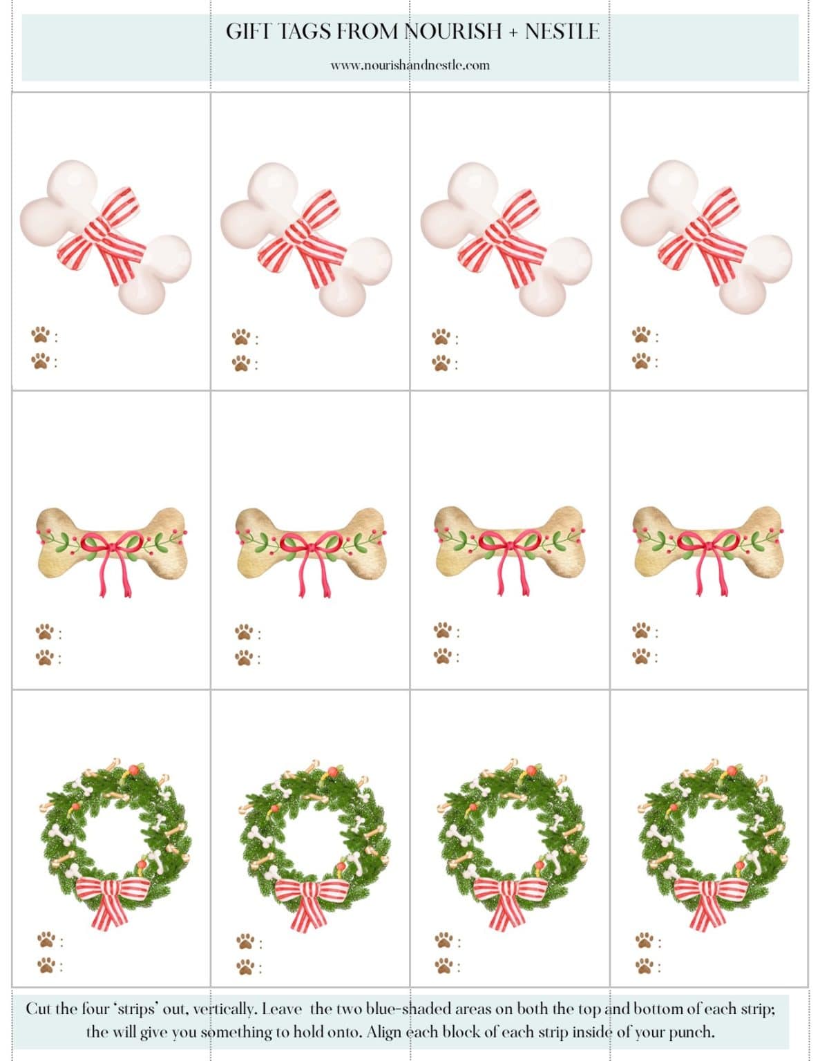 Dog Treat Gift Tags for Christmas · Nourish and Nestle