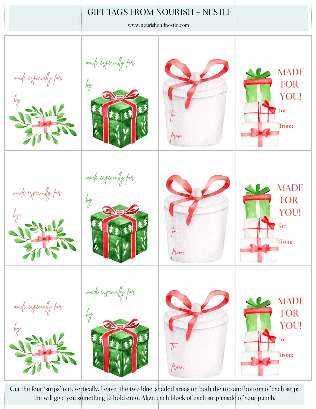 Christmas Handmade Gift Tags · Nourish and Nestle