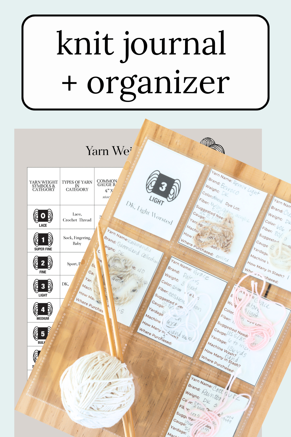 Knitting Journal and Organizer - Printable · Nourish and Nestle