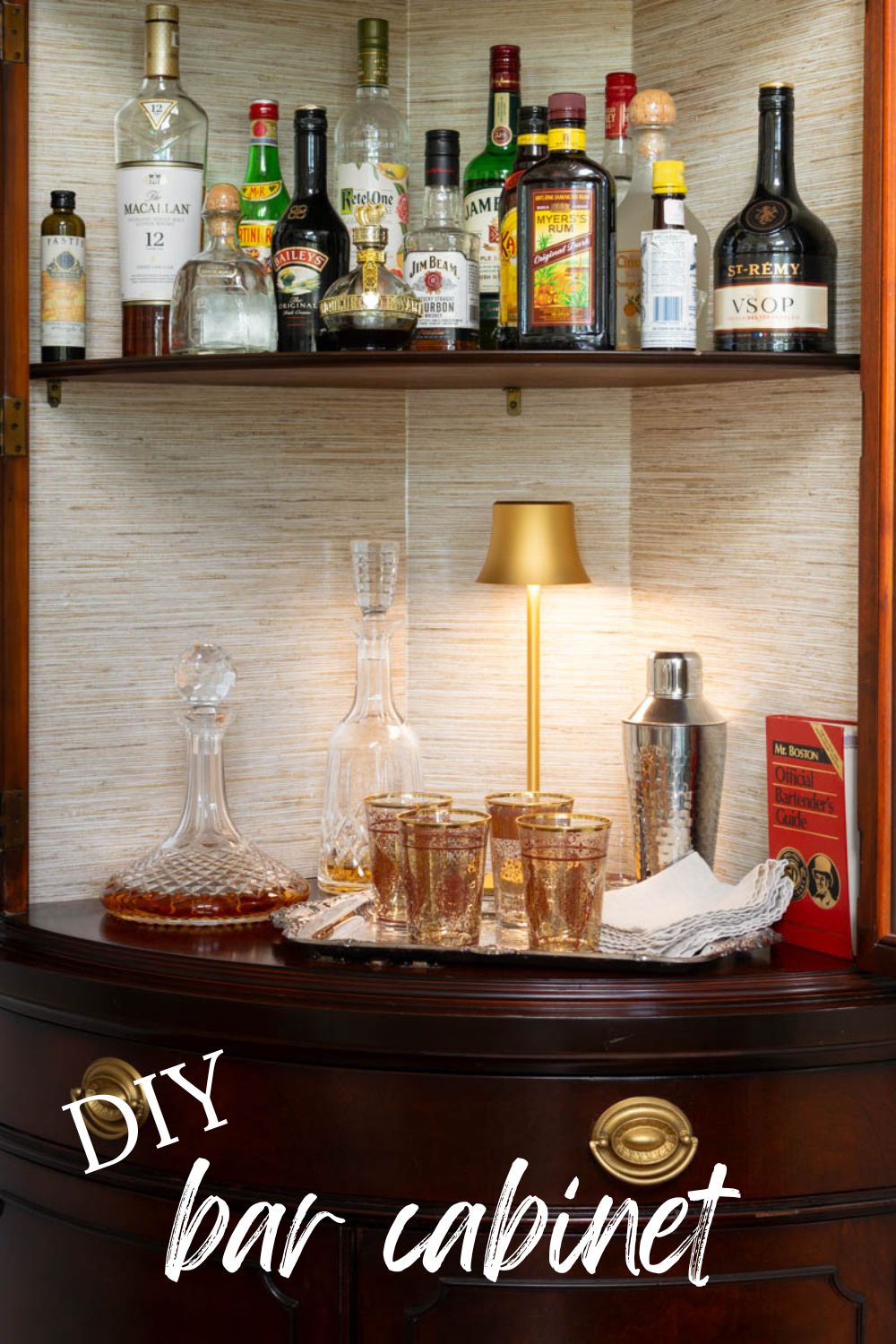 DIY Bar Cabinet from Corner Cabinet · Nourish and Nestle