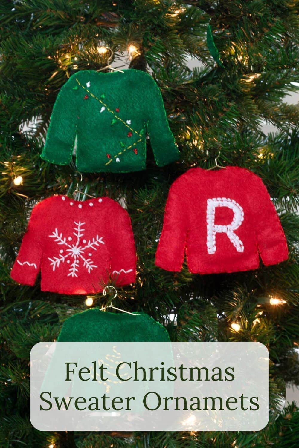 DIY Felt Christmas Sweater Ornaments · Nourish and Nestle