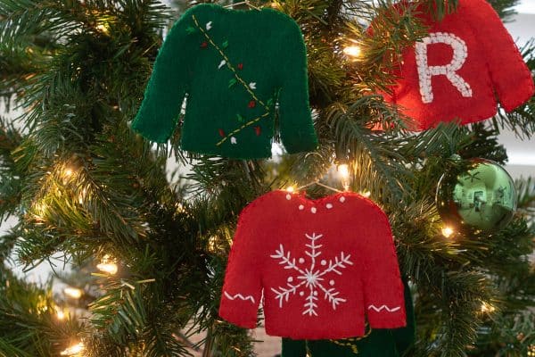 DIY Felt Christmas Sweater Ornaments · Nourish and Nestle