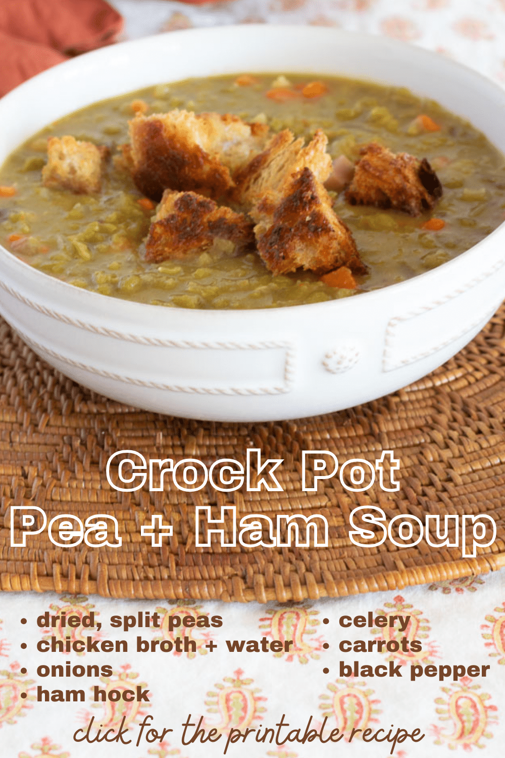 Crock Pot Pea Soup with Ham · Nourish and Nestle
