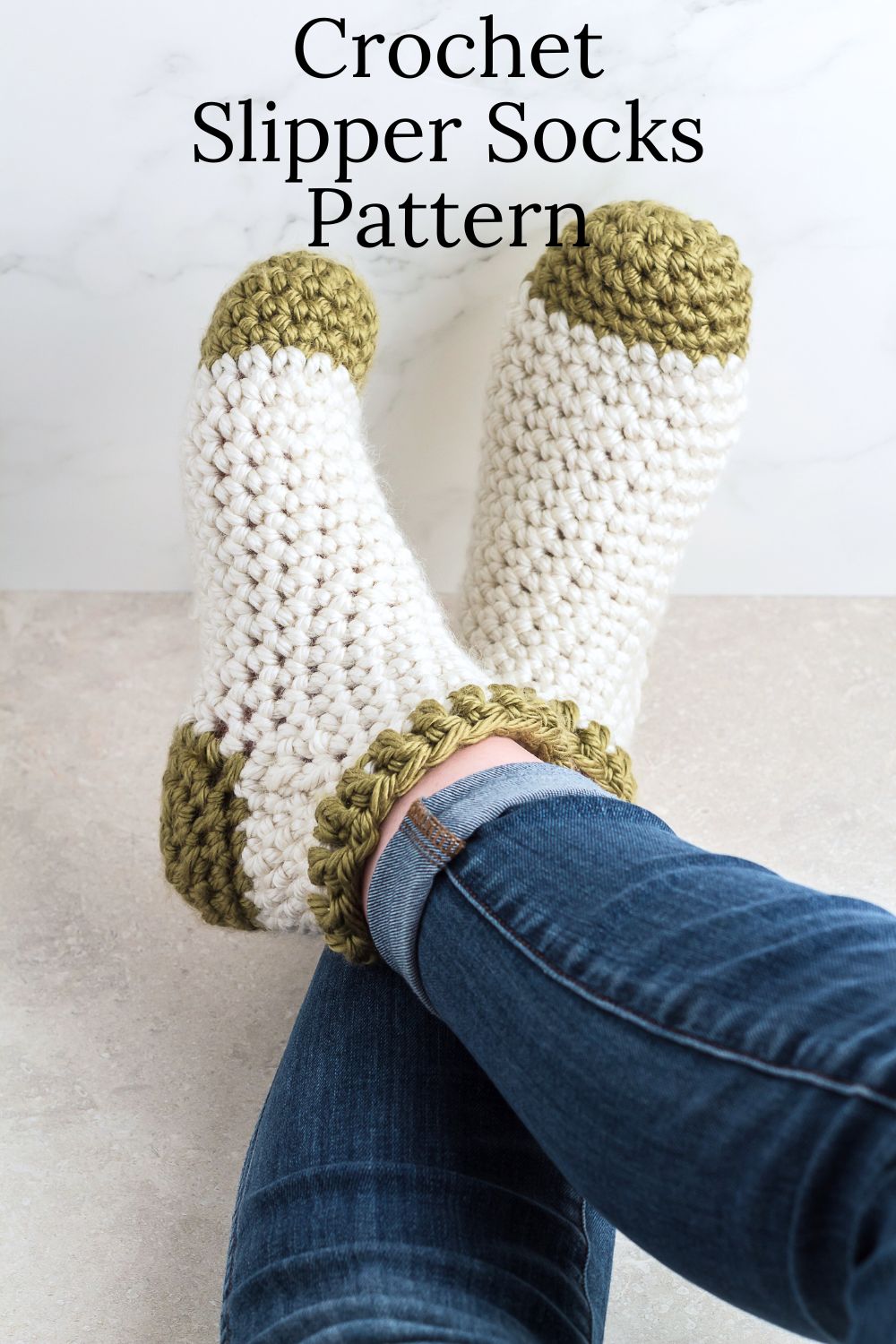 Crochet Slipper Socks Pattern · Nourish and Nestle