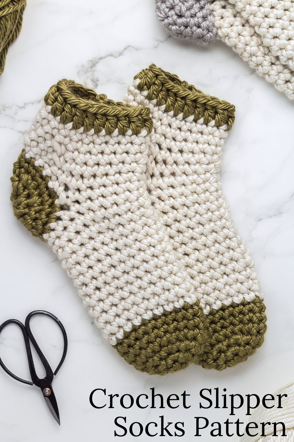 Crochet Slipper Socks Pattern · Nourish and Nestle