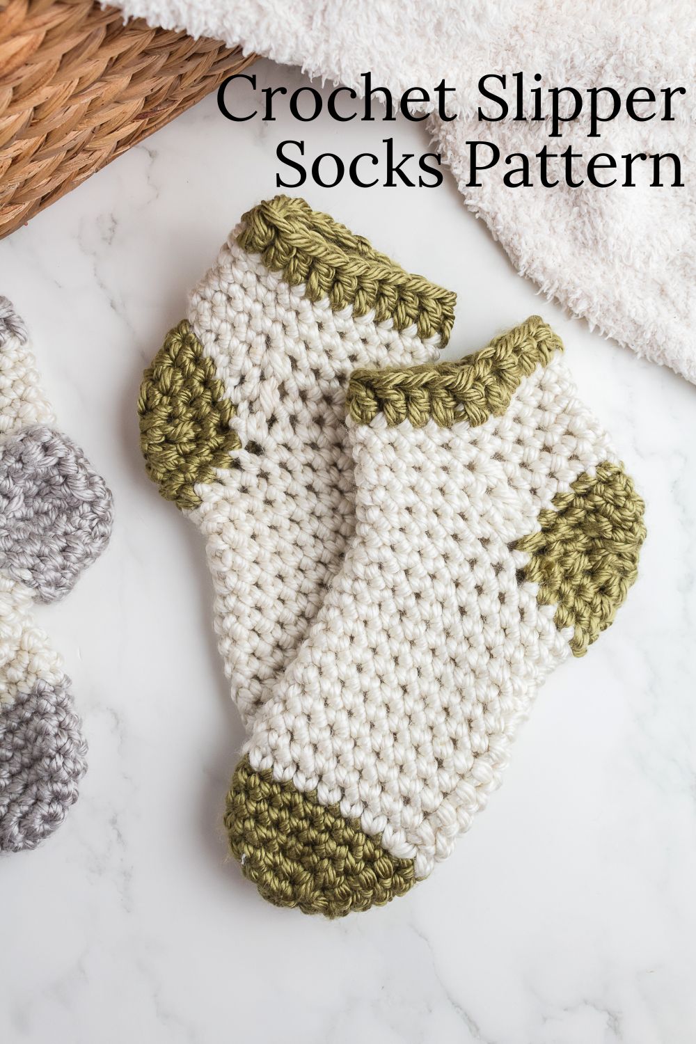 Crochet Slipper Socks Pattern · Nourish and Nestle