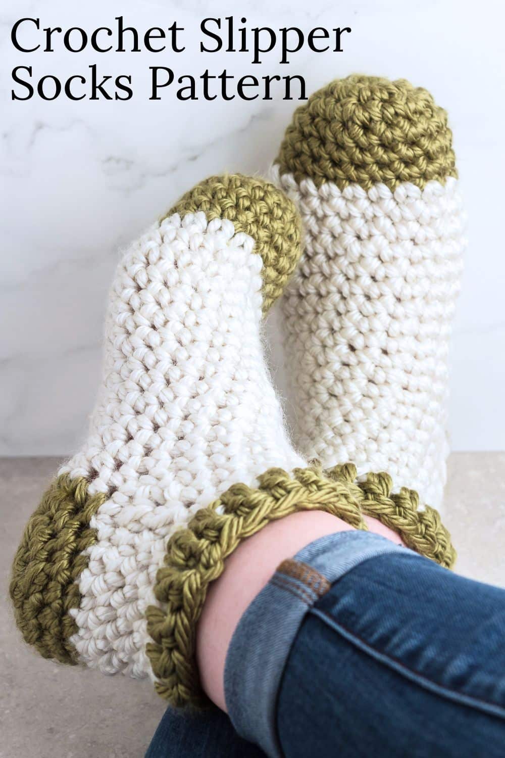 Crochet Slipper Socks Pattern · Nourish and Nestle