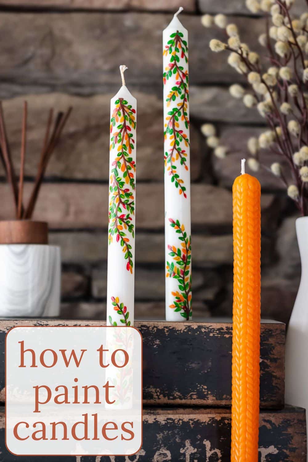 Create Stunning Painted Candles for a Cozy Fall Home · Nourish and Nestle