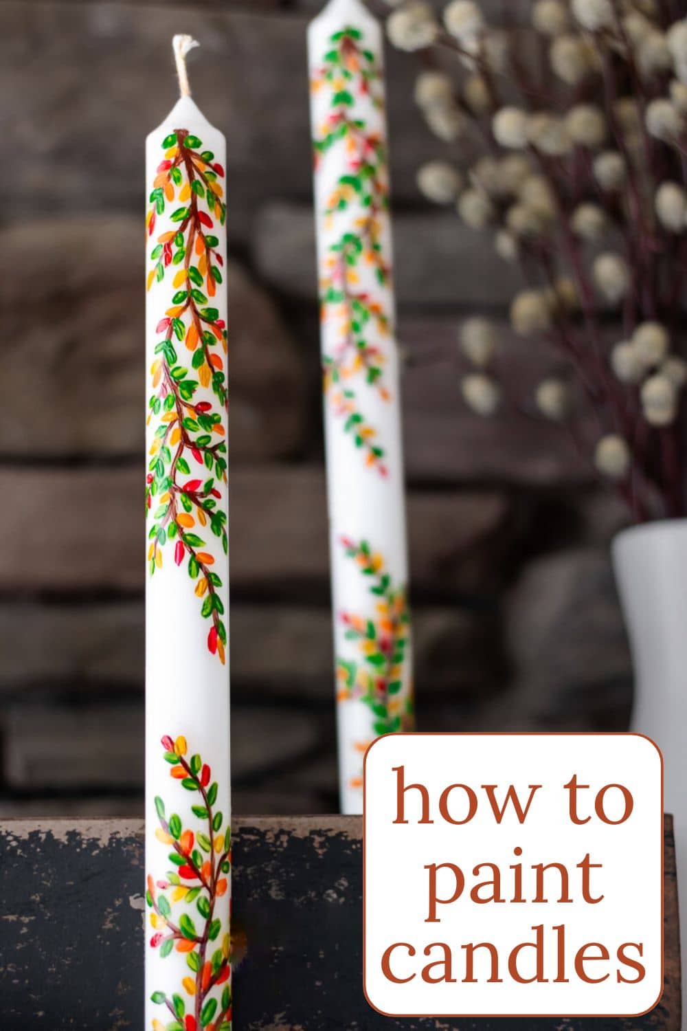 Create Stunning Painted Candles for a Cozy Fall Home · Nourish and Nestle