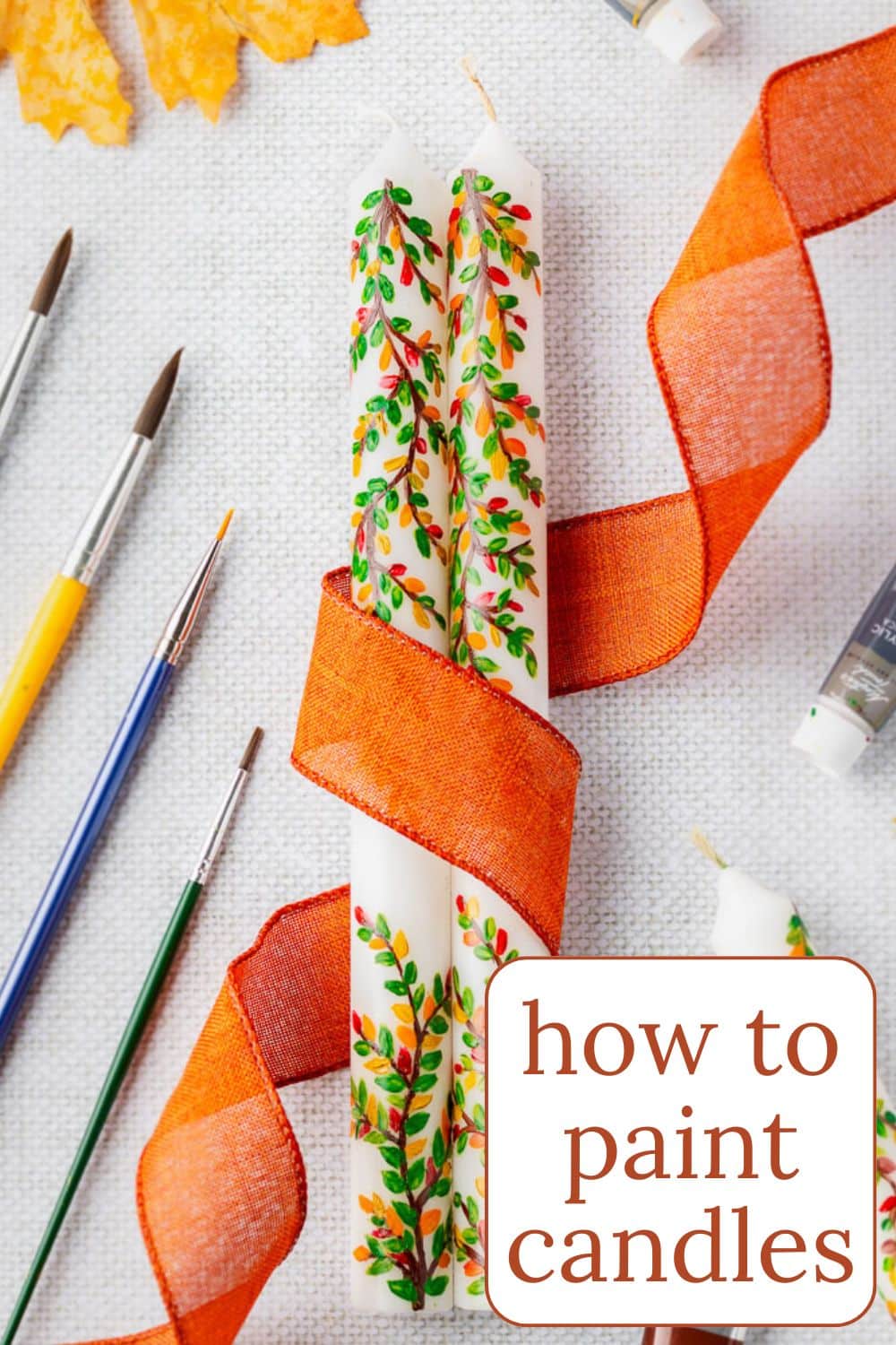 Create Stunning Painted Candles for a Cozy Fall Home · Nourish and Nestle