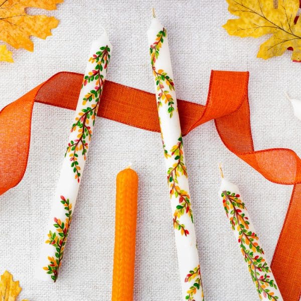 Create Stunning Painted Candles for a Cozy Fall Home · Nourish and Nestle