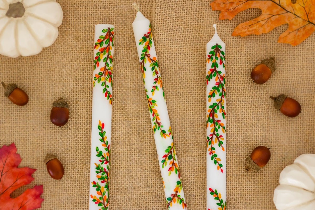 Create Stunning Painted Candles for a Cozy Fall Home · Nourish and Nestle
