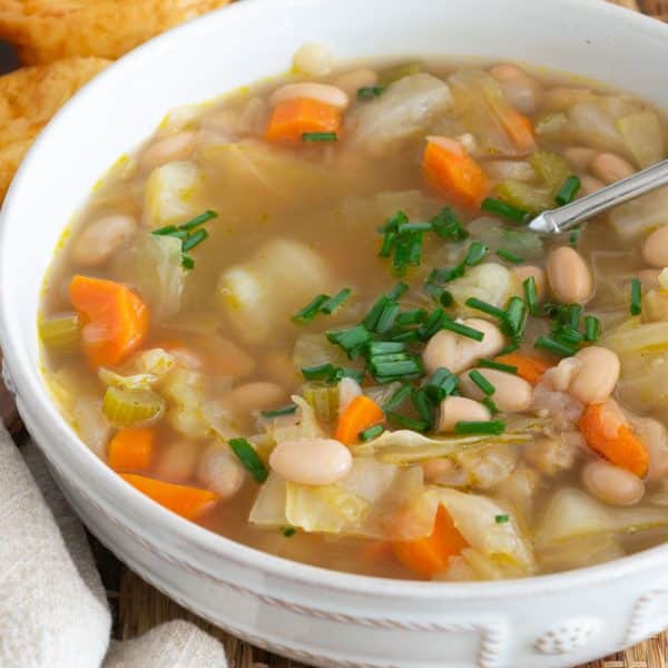 White Bean and Cabbage Soup · Nourish and Nestle