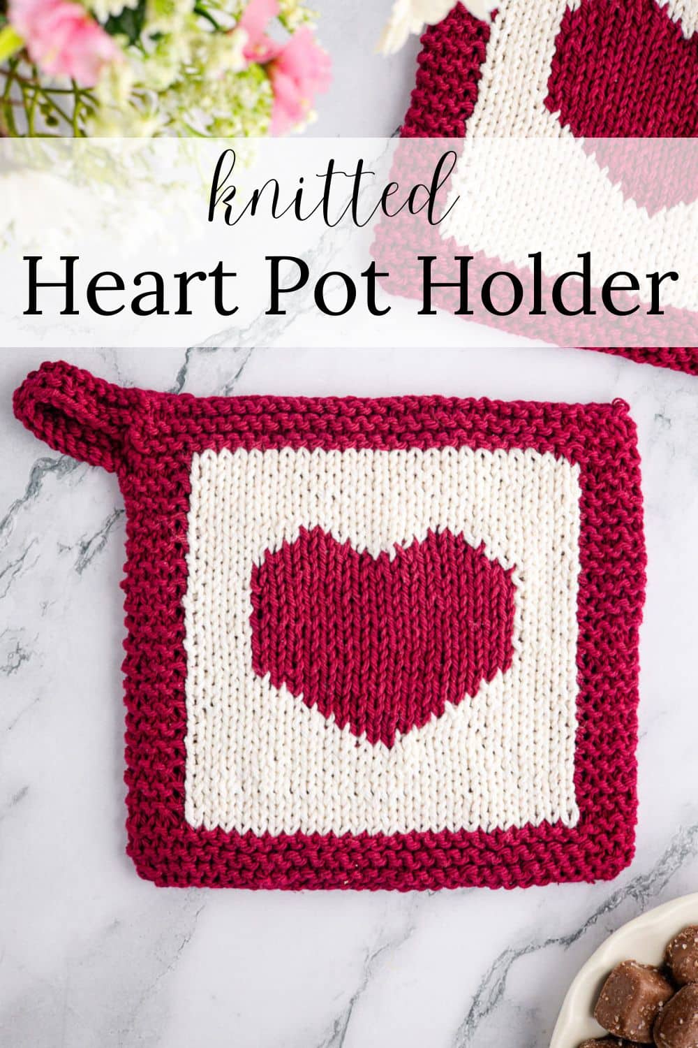 Knit Heart Potholder Pattern · Nourish and Nestle