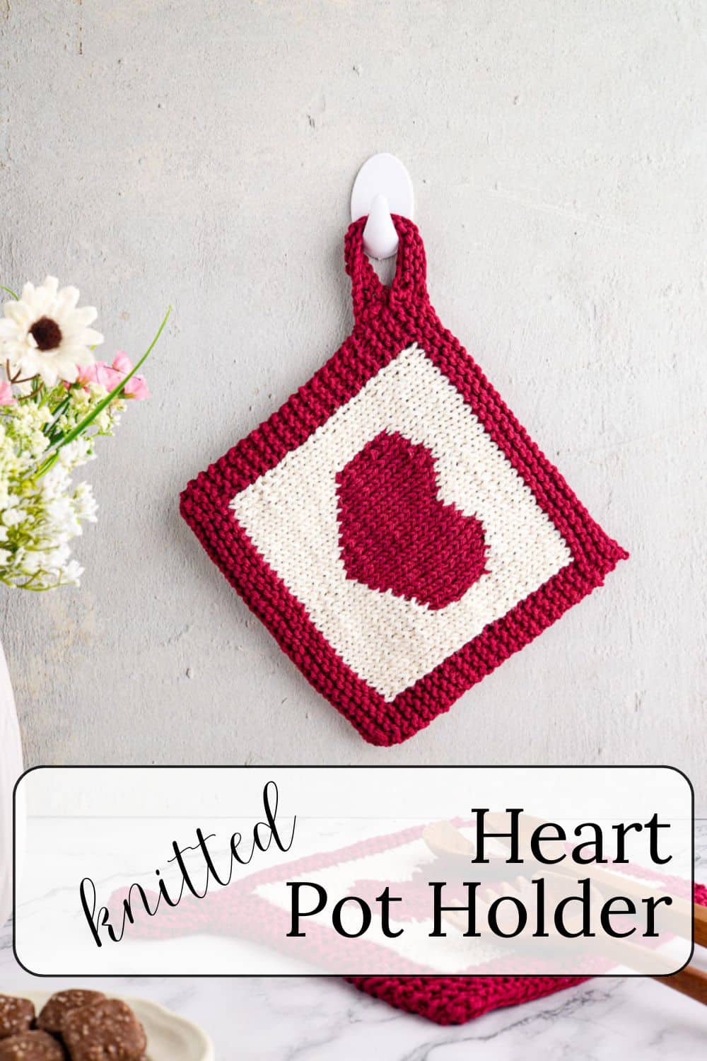 Knit Heart Potholder Pattern · Nourish and Nestle