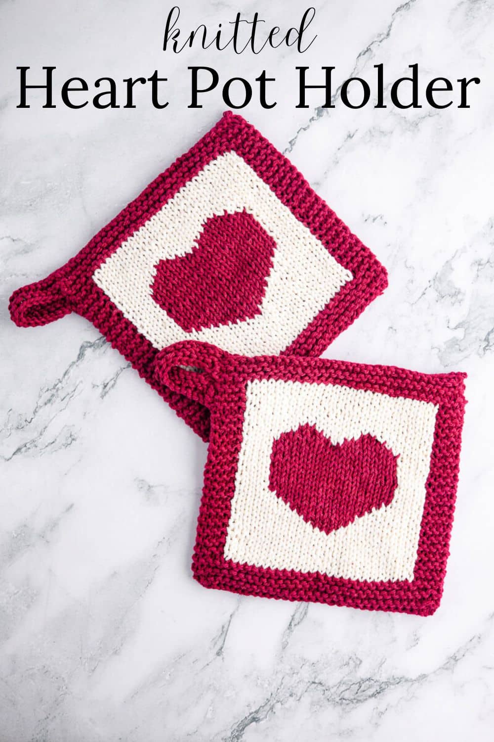 Knit Heart Potholder Pattern · Nourish and Nestle