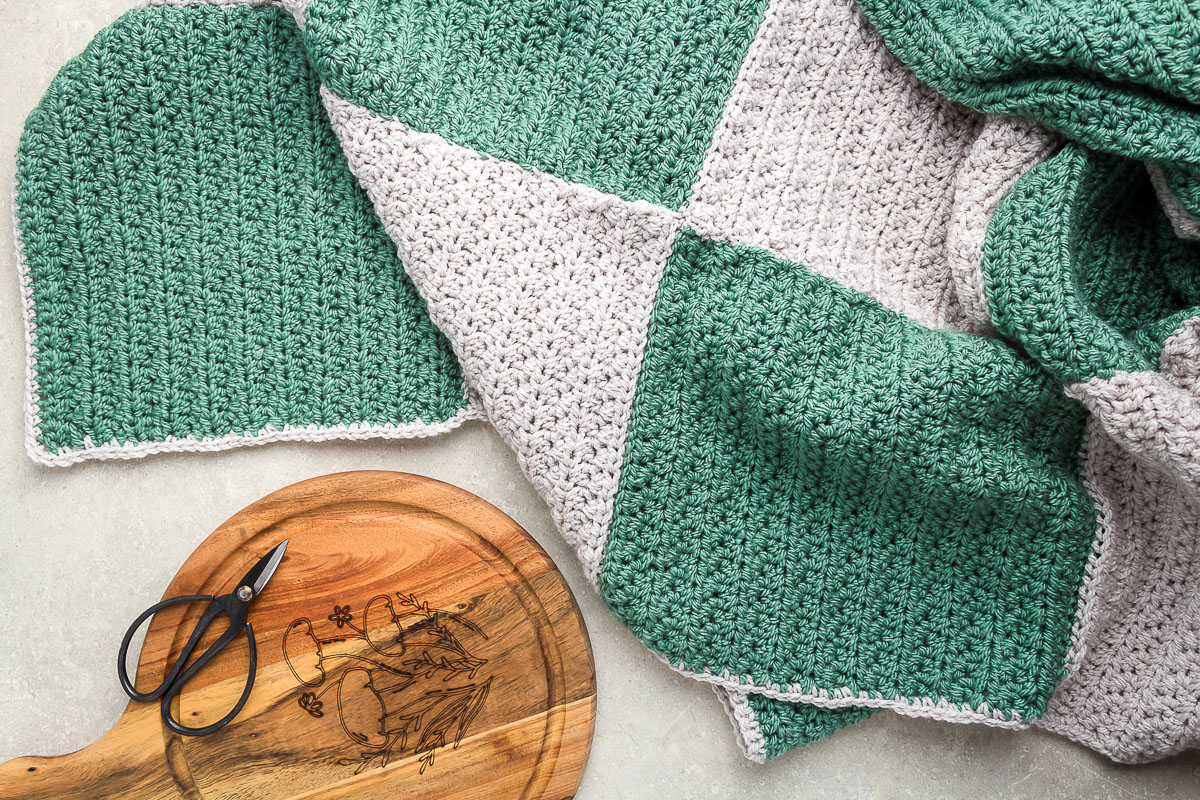Checkerboard Crochet Blanket Pattern · Nourish and Nestle