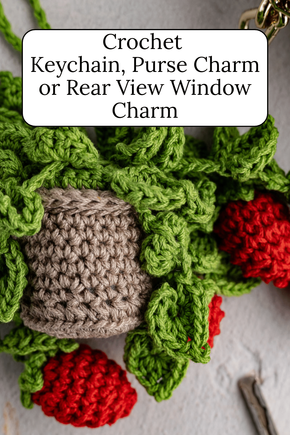 Crochet Keychain, Mirror or Purse Charm - Strawberry Pot · Nourish and ...