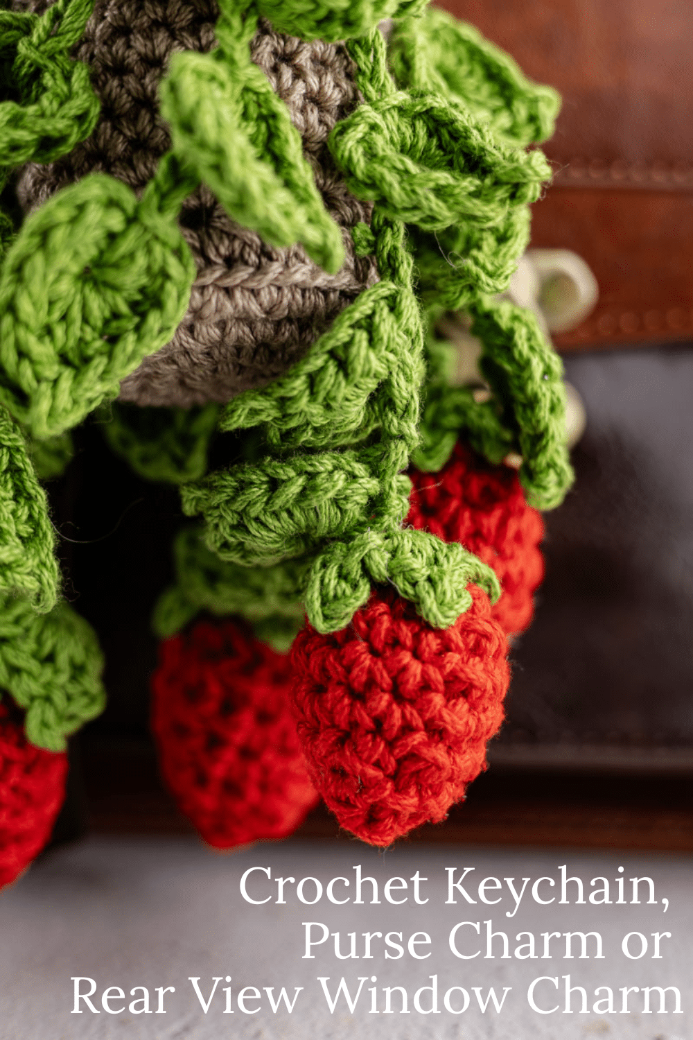 Crochet Keychain, Mirror or Purse Charm - Strawberry Pot · Nourish and ...