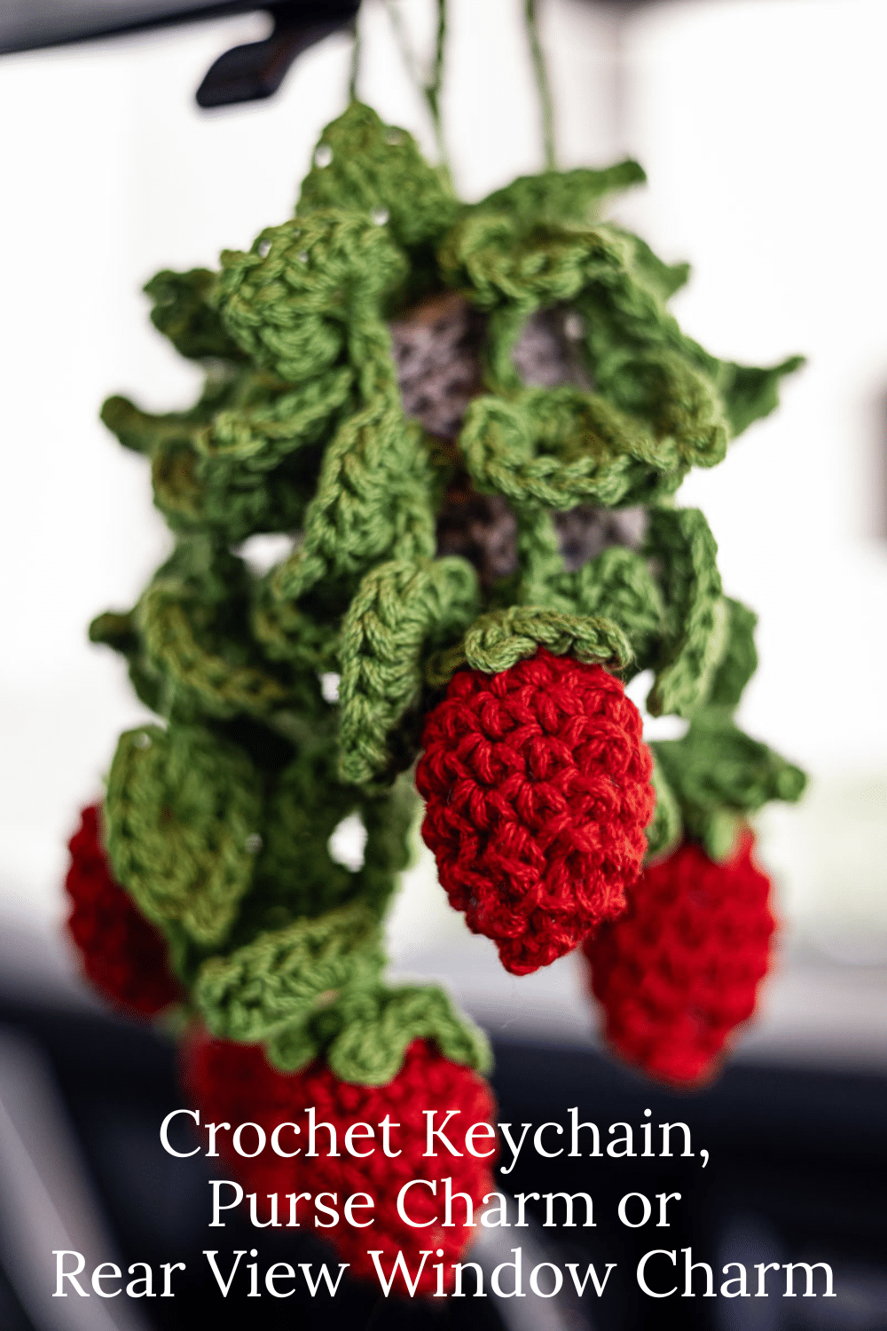 Crochet Keychain, Mirror or Purse Charm - Strawberry Pot · Nourish and ...