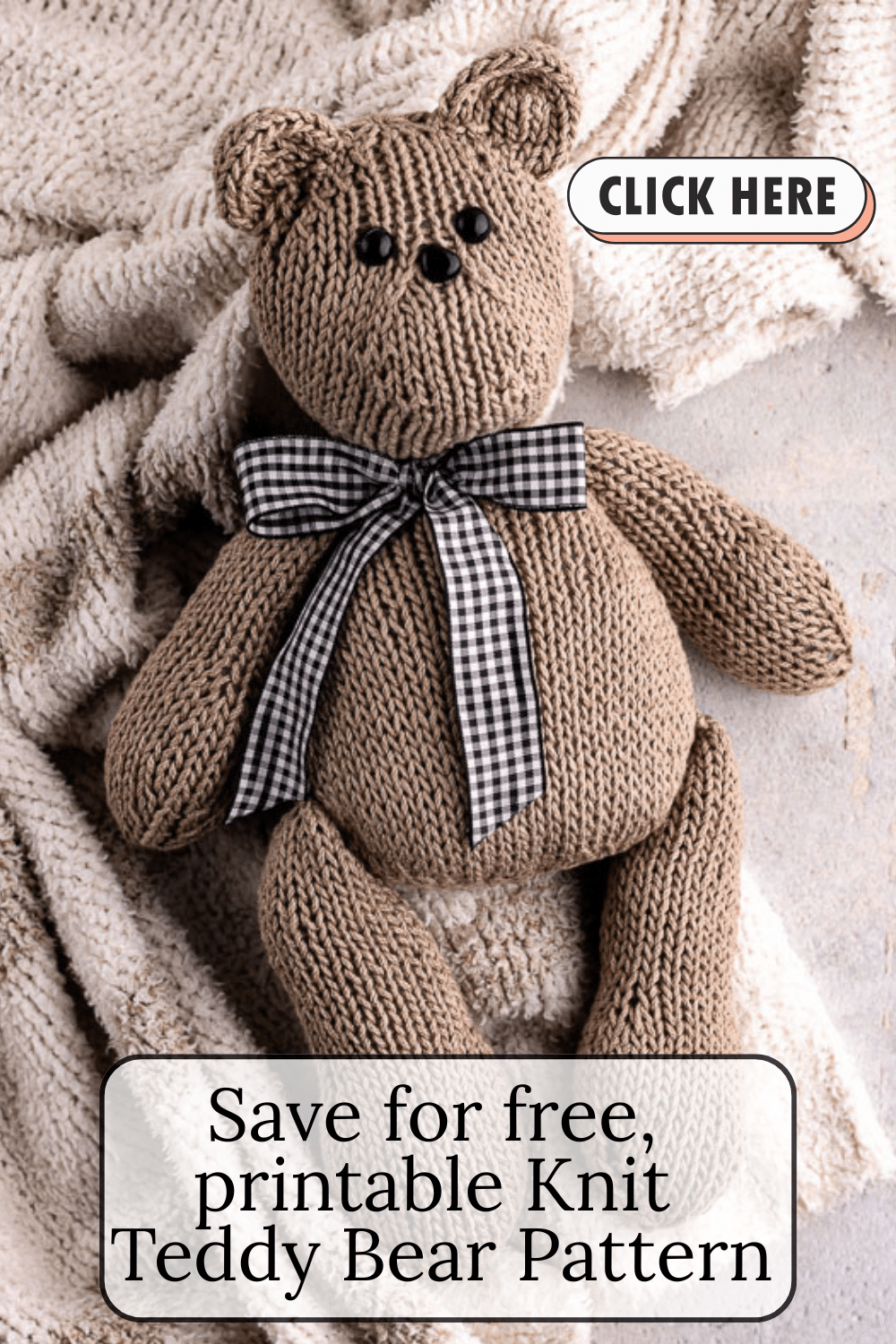 Knit Teddy Bear Pattern - Free · Nourish and Nestle