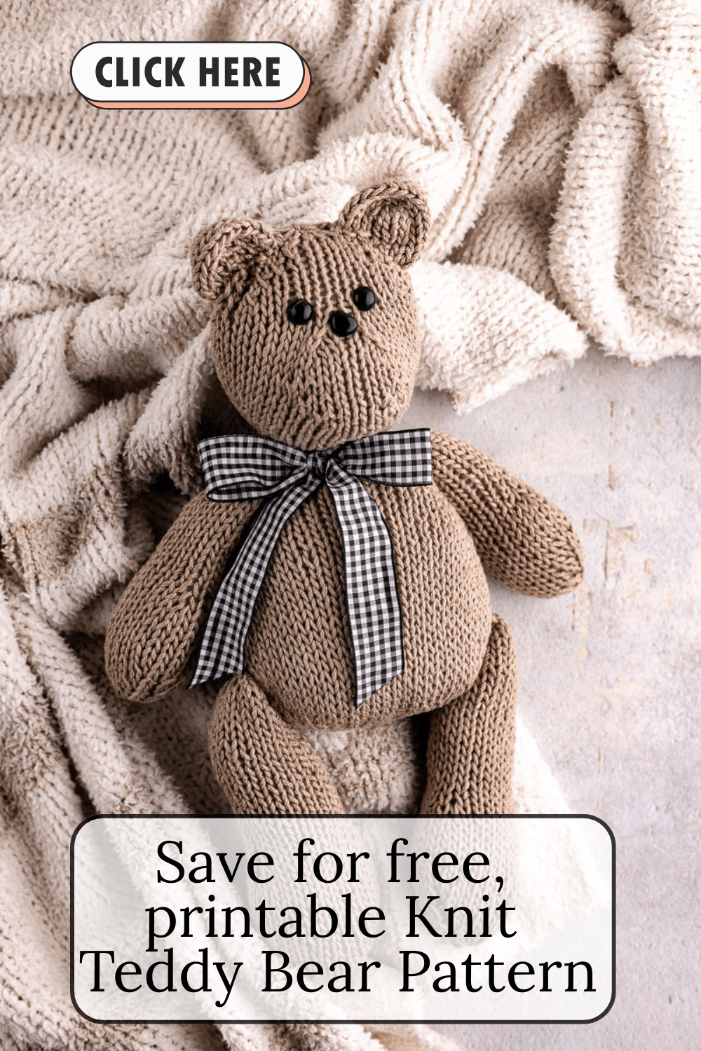 Knit Teddy Bear Pattern - Free · Nourish and Nestle