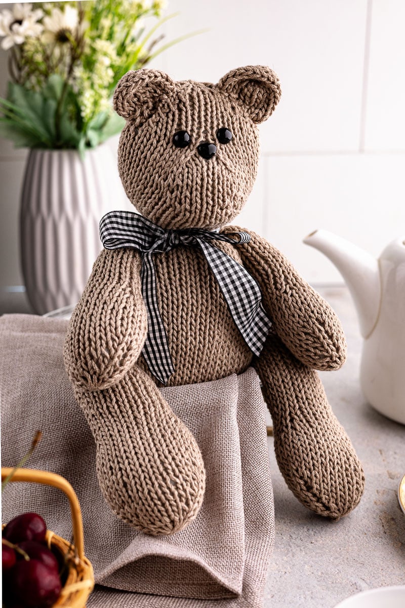 Knit Teddy Bear Pattern - Free · Nourish and Nestle