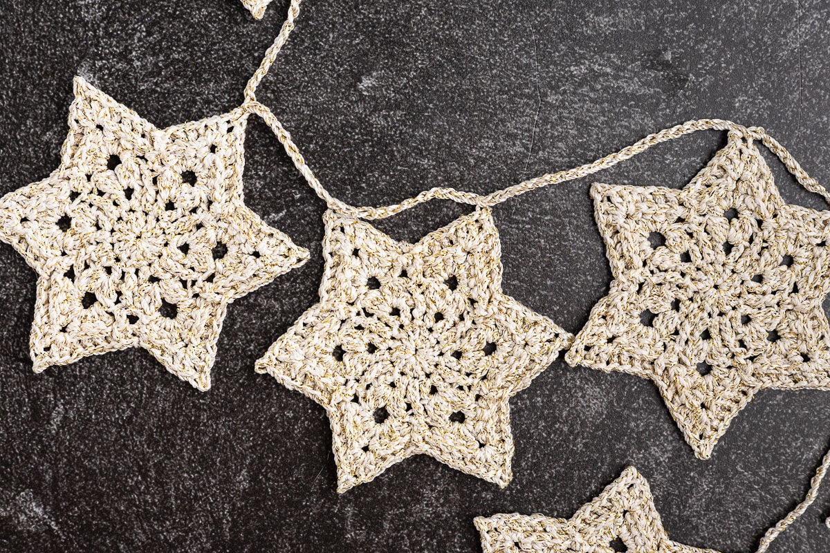 How to Crochet Stars and Make a Star Garland · Nourish and Nestle